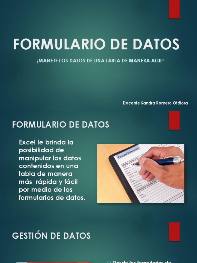 Formulario de Datos | PDF