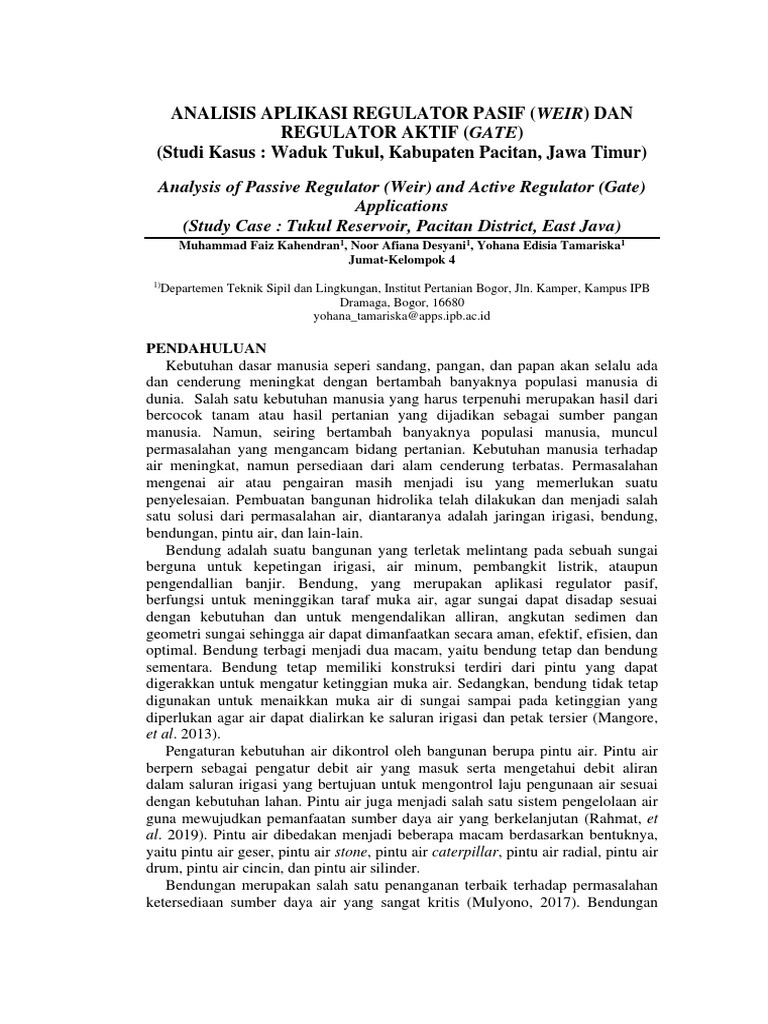 Banghid - Laporan - K4 (P3) - Aplikasi Regulator Pasif Dan Regulator Manual | PDF | Sains ...
