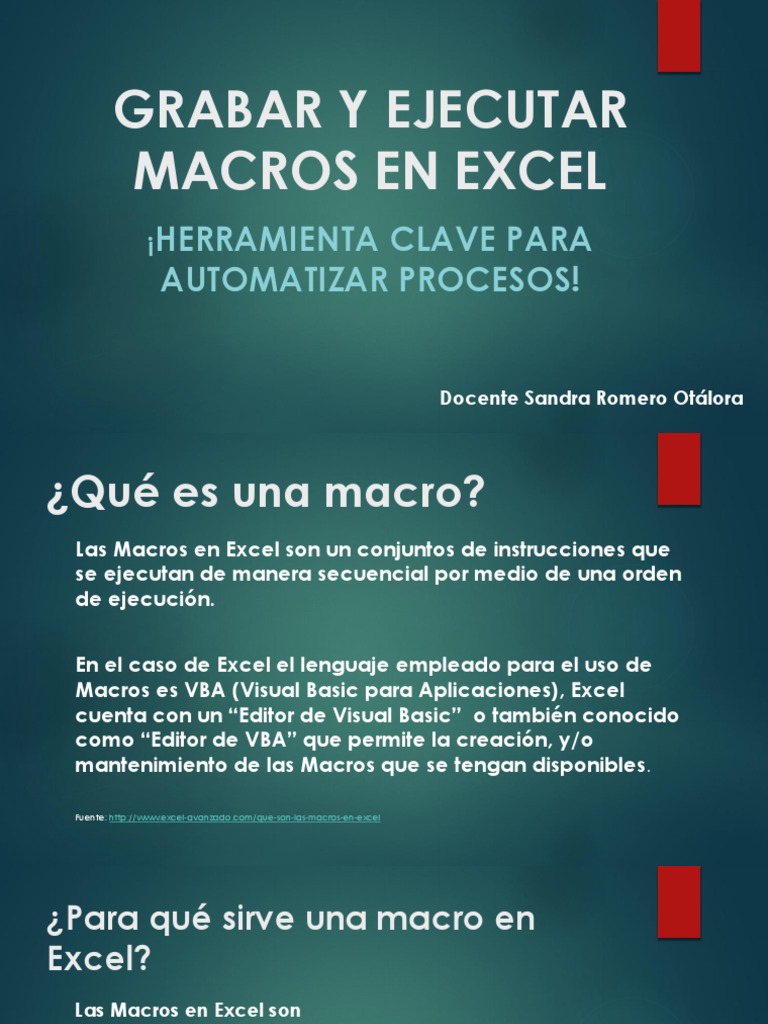 Grabar y Ejecutar Macros en Excel | PDF | Informática | Tecnología