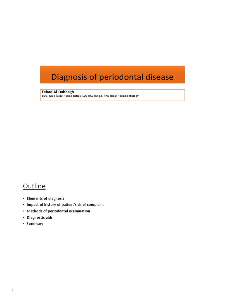 Diagnosis of Periodontal Disease | PDF | Periodontology | Medicine