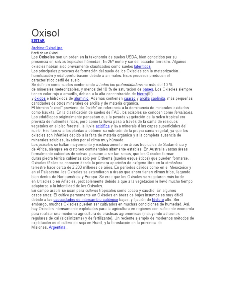 Oxisol | PDF | Naturaleza | Ciencia del suelo