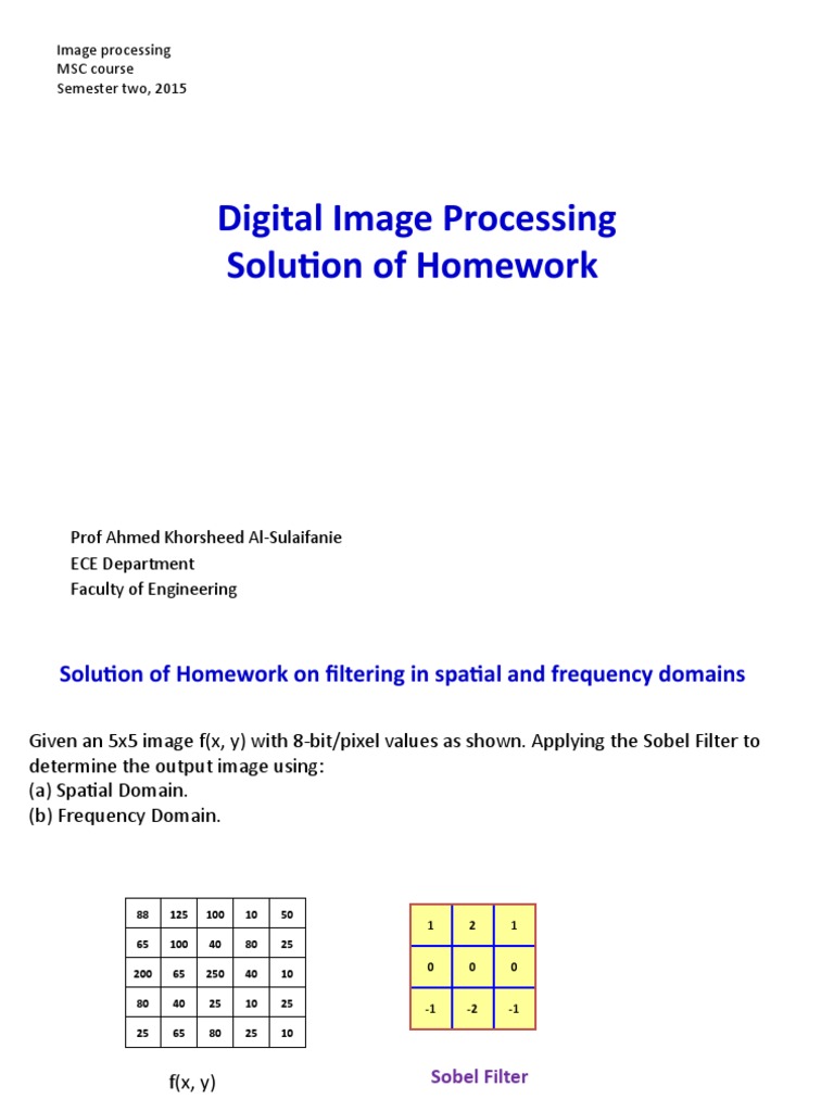 Digital Image Processing Solution of Homework | PDF | Computer Data ...