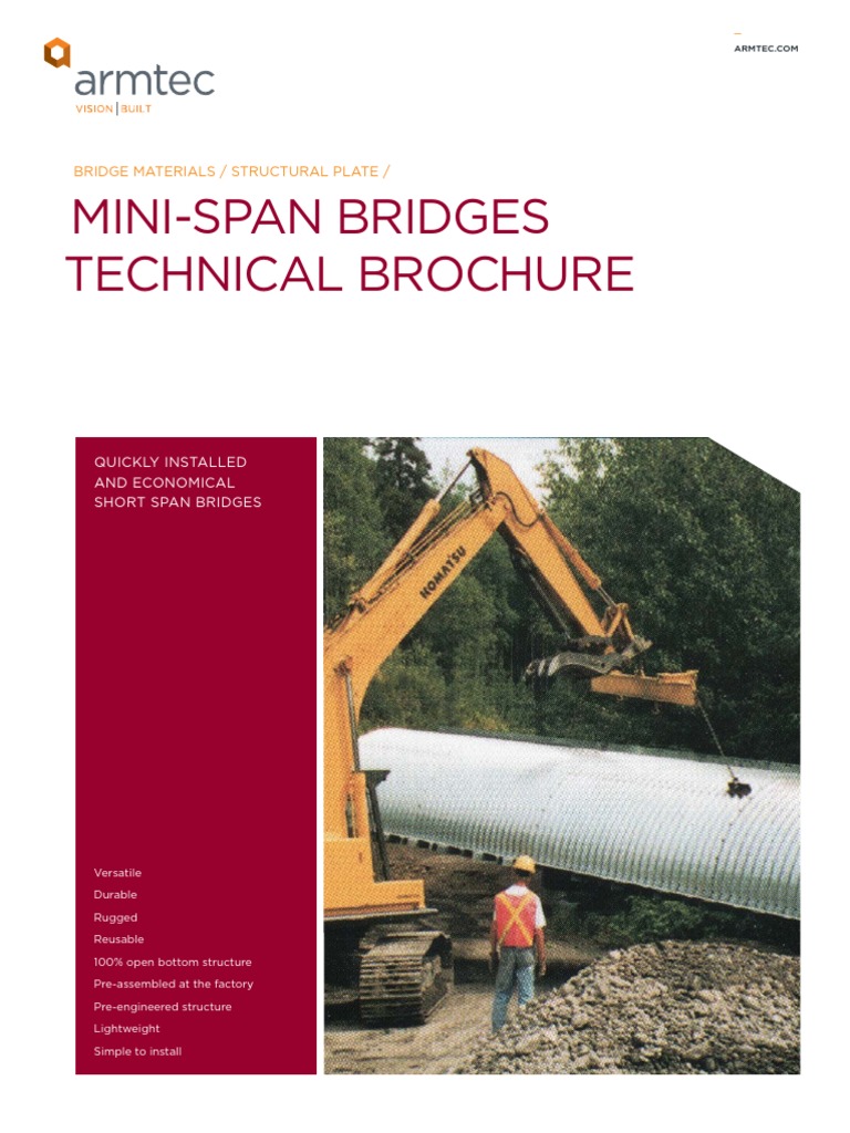 Armtec Mini-Span Bridge Overview | PDF | Foundation (Engineering) | Galvanization