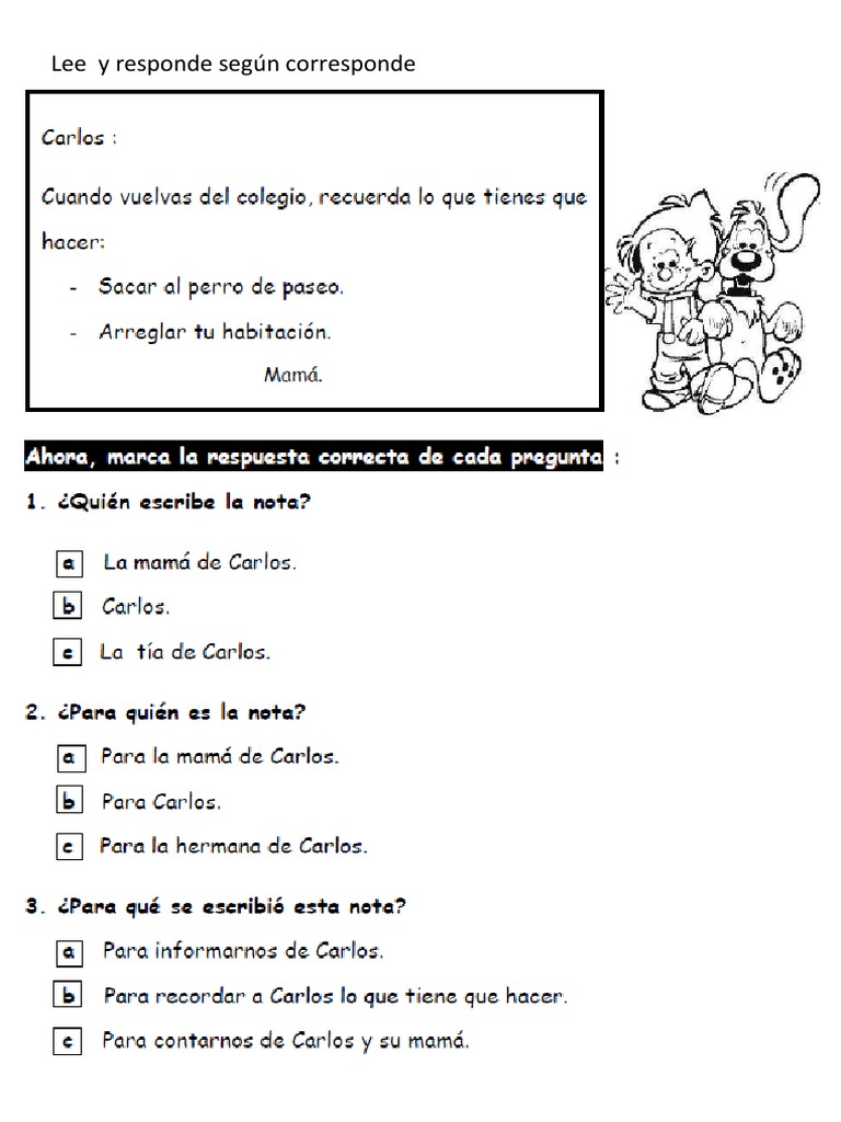 Lee y Responde Según Corresponde | PDF