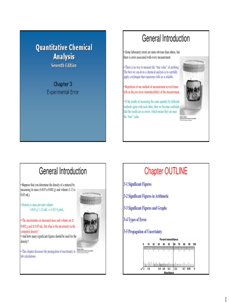 General Introduction: Quantitative Chemical Analysis | PDF ...