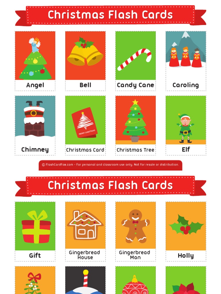 Christmas Flash Cards 2x3 | PDF