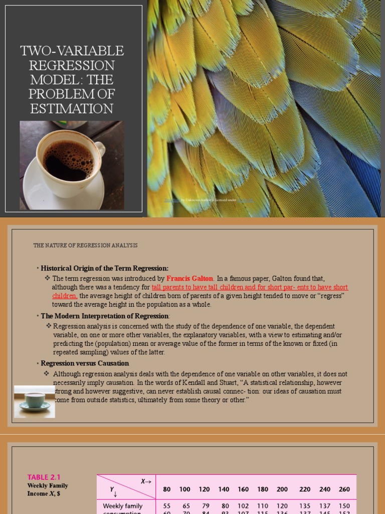 Two-Variable Regression Model: The Problem of Estimation: This Photo CC By-Nc | PDF | Regression ...