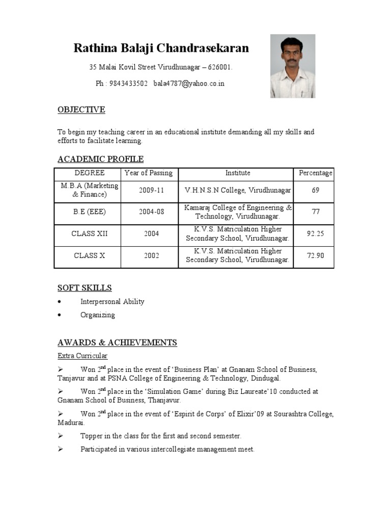 Bala Resume | PDF | Science And Technology | Learning