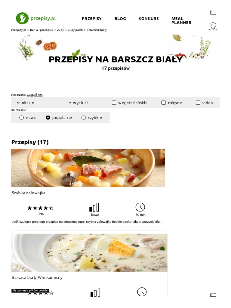 Przepisy Na Barszcz Biały - Przepisy - PL | PDF