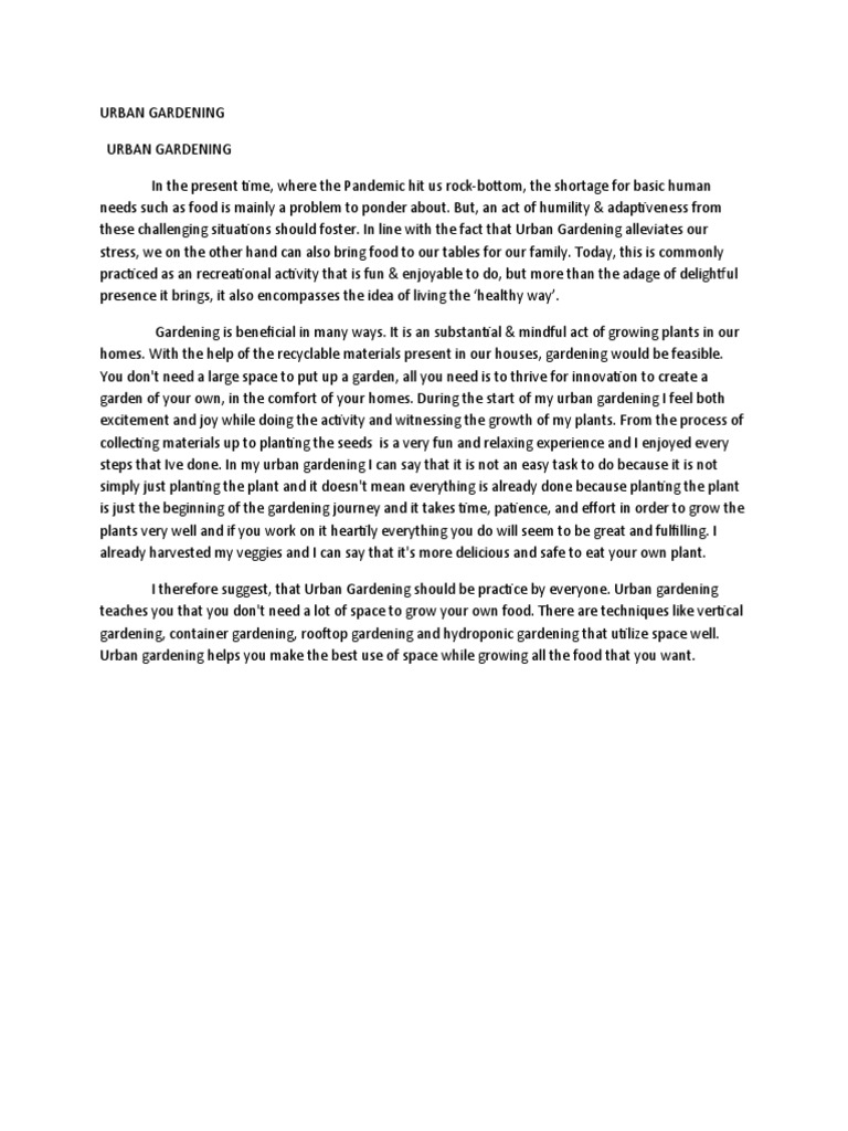 Urban Gardening | PDF