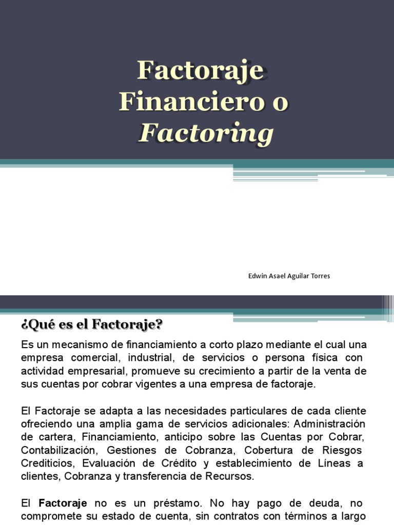 Factoraje Financiero | Descargar gratis PDF | Factoring (Finanzas ...