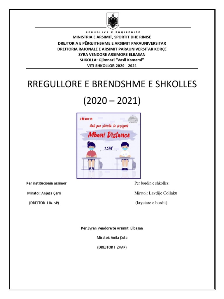 Rregullorja e Shkolles 2021 | PDF