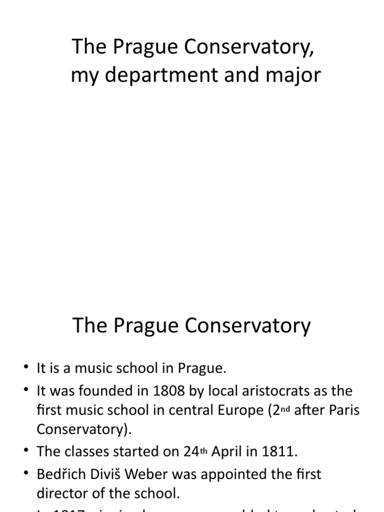 The Prague Conservatory, My Department and Major | PDF | Art