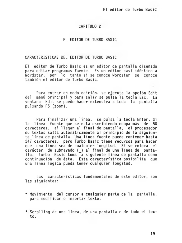 El Editor de Turbo Basic | Descargar gratis PDF | Básico | Archivo de ...