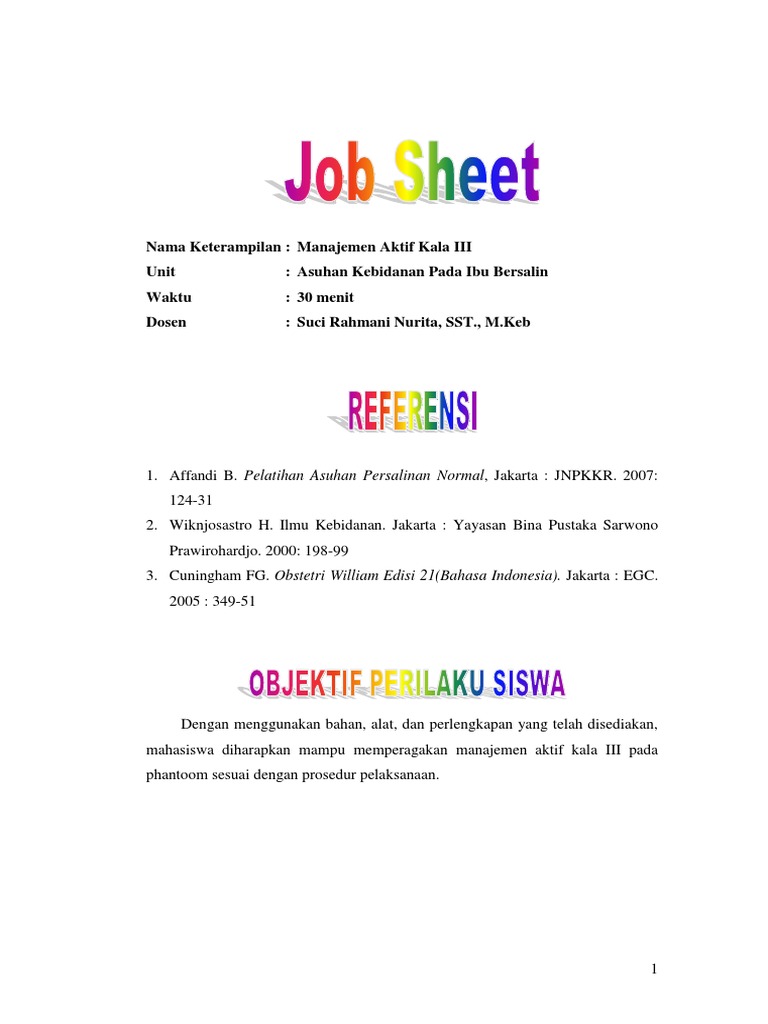 Kala III - Job Sheet | PDF