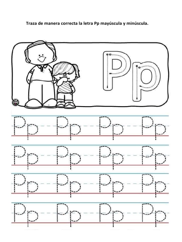 Trazar de Manera Correcta La Letra PP Mayúscula y Minúscula | PDF