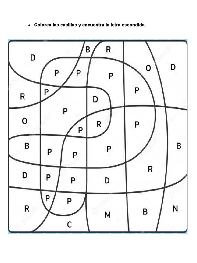 Colorea Las Casillas y Encuentra La Letra Escondida | PDF