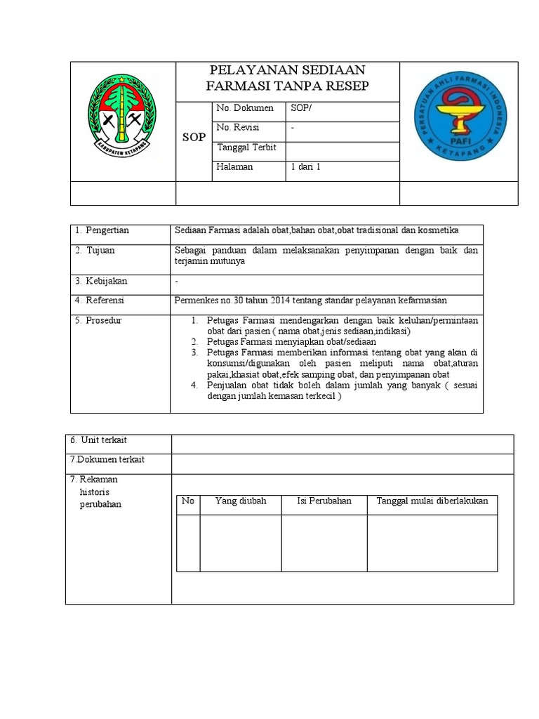 Sop Toko Obat | PDF
