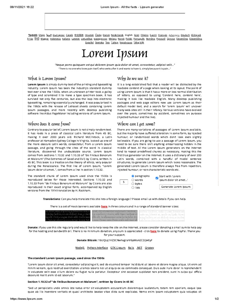 Lorem Ipsum - All The Facts - Lipsum Generator | PDF | Text