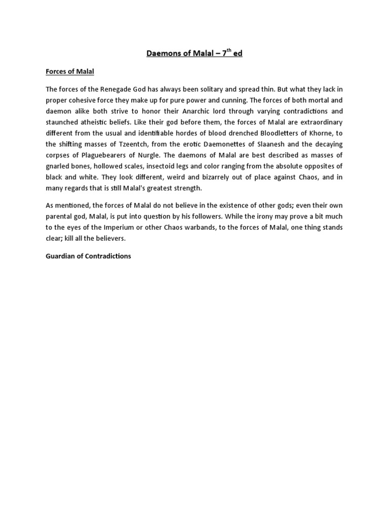 Daemons of Malal | PDF