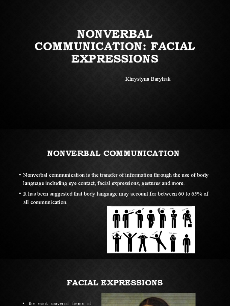 Nonverbal Communication: Facial Expressions: Khrystyna Baryliak | PDF
