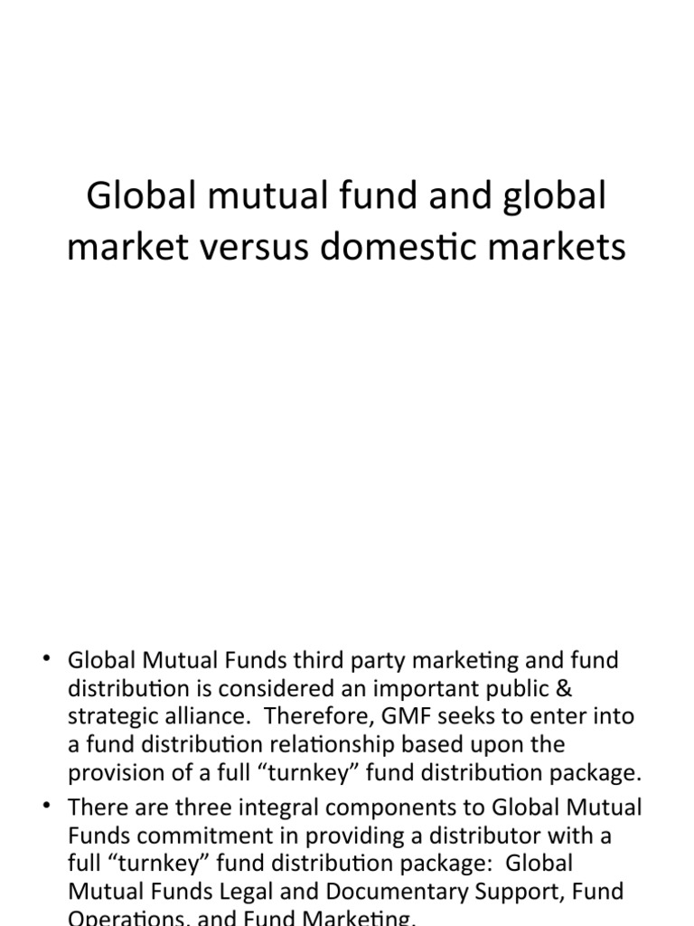 Global Mutual Fund and Global Market Versus Domestic Markets | PDF ...