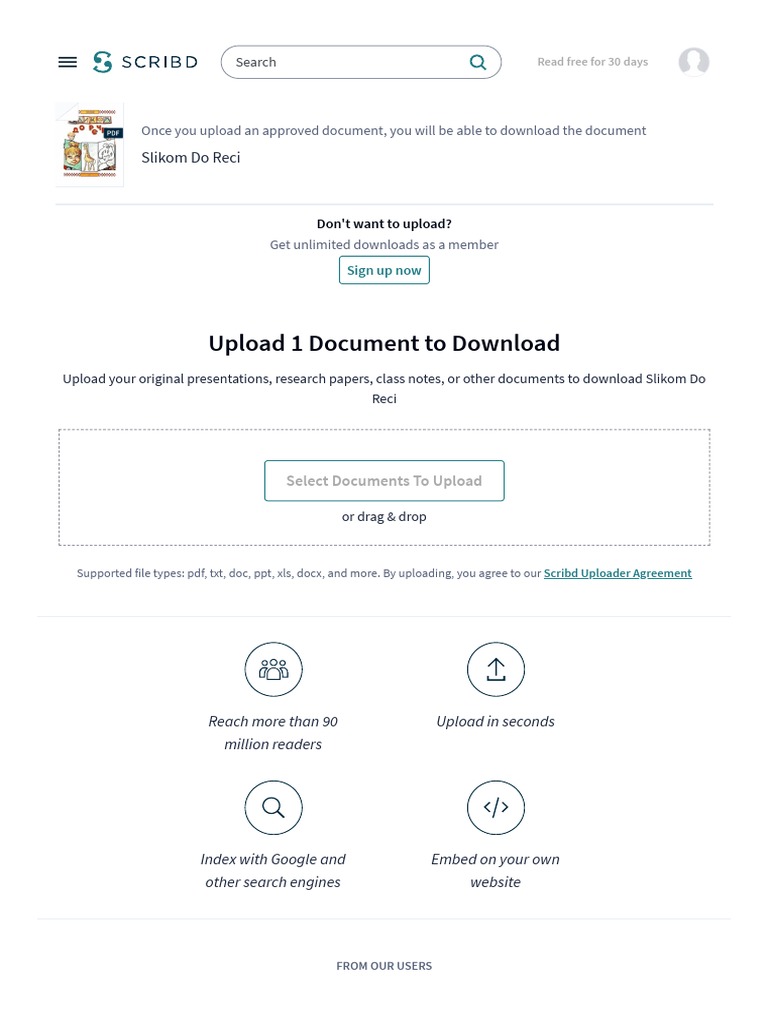 Upload 1 Document To Download: Slikom Do Reci | PDF | Scribd | World ...