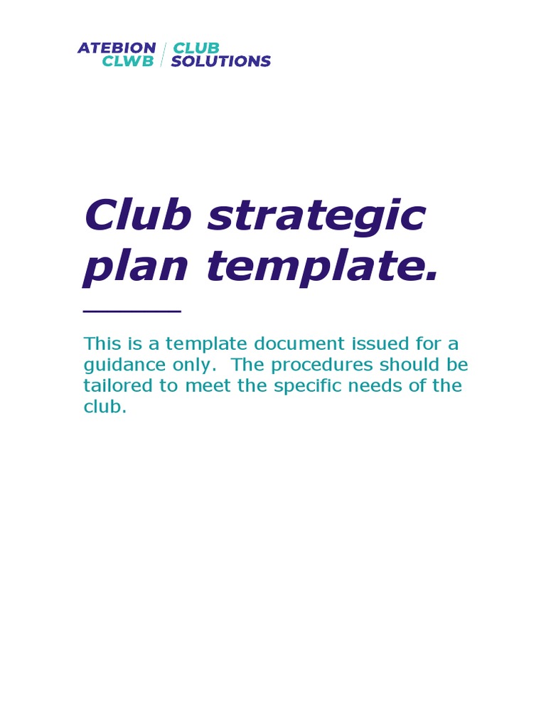 Club Strategic Plan Template | PDF | Strategic Planning | Economies