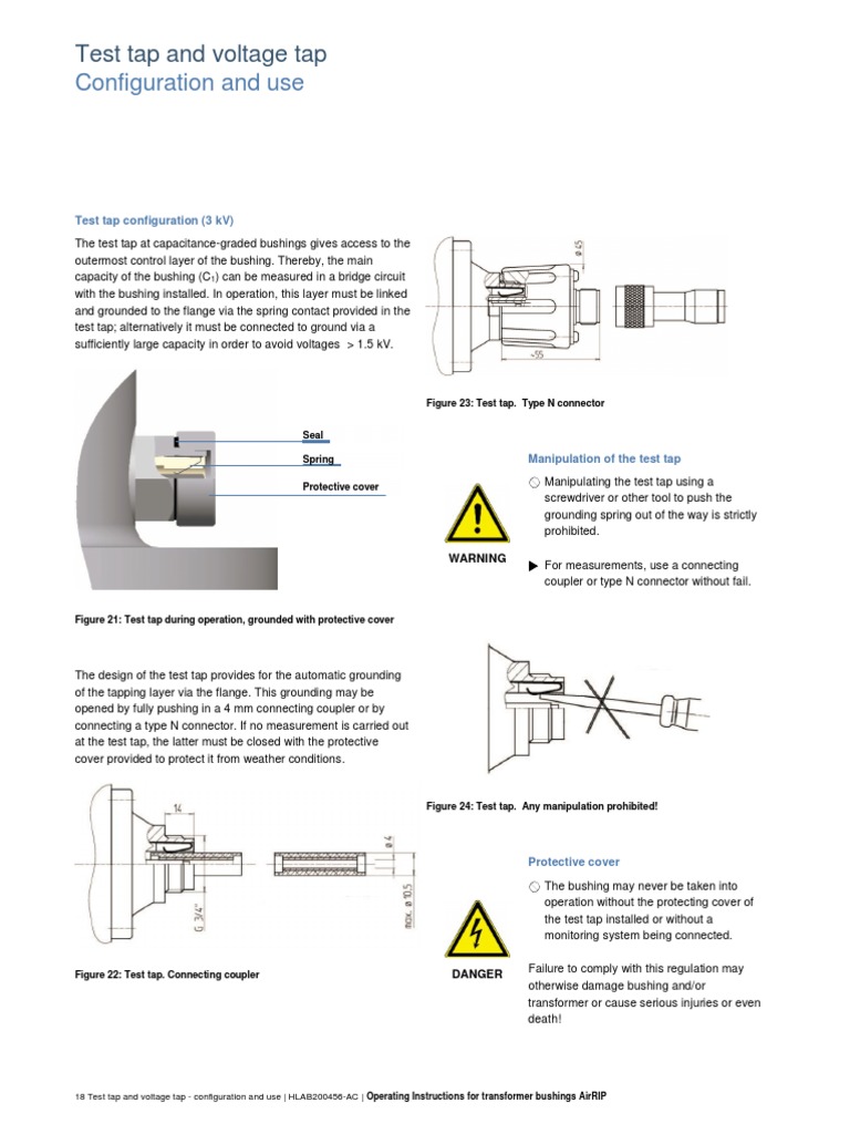 Test Tap Configuration for Bushings | PDF | Transformer | Voltage