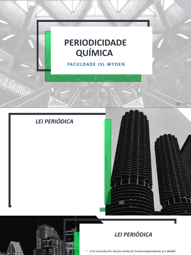 Periodicidade Quimica - Slide | PDF | Ligação química | Tabela periódica