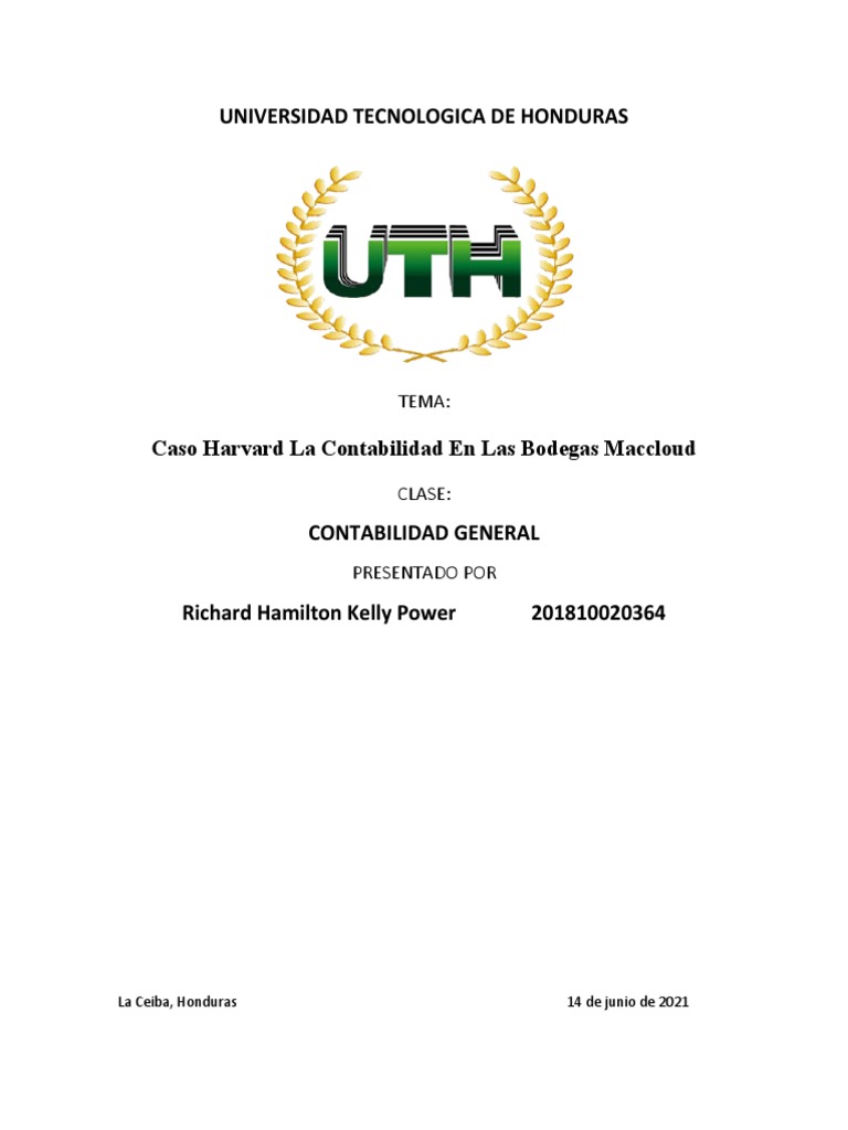 Caso Harvard: Contabilidad Bodegas Maccloud | PDF | Finanzas y dinero