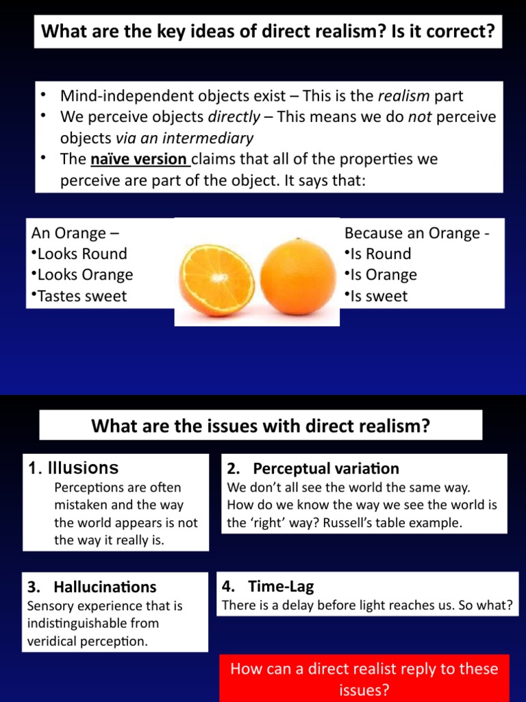 What Are The Key Ideas of Direct Realism? Is It Correct? | PDF ...