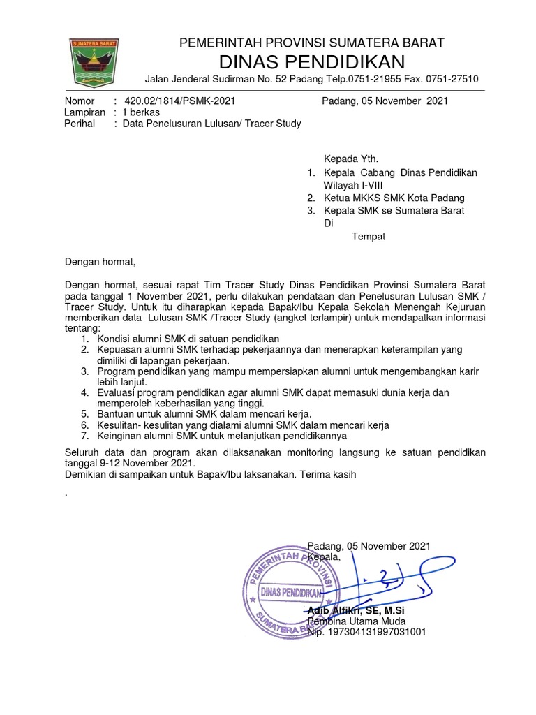 Surat Tracer Study | PDF