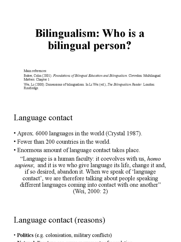 Bilingualism - Who Is A Bilingual | PDF | Multilingualism | Linguistics