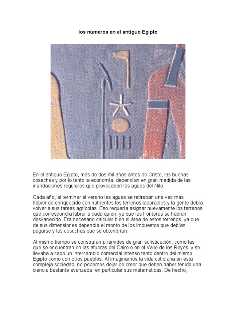 Los Números en El Antiguo Egipto | PDF | Números | Multiplicación