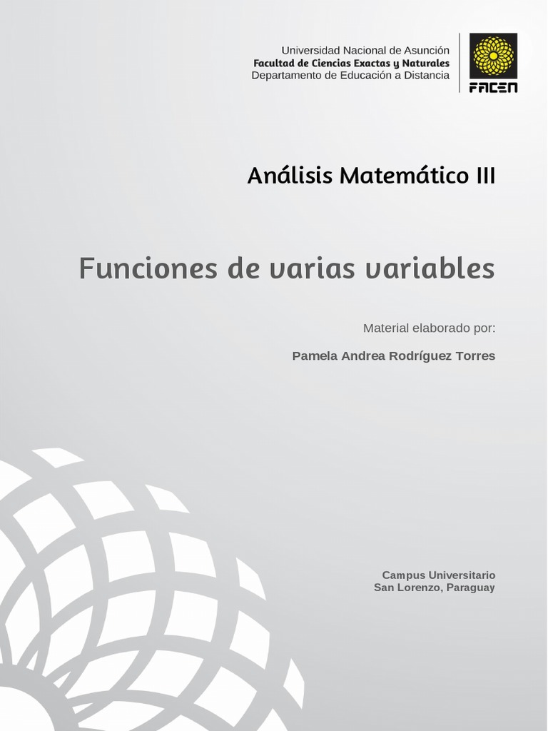 Funciones de Varias Variables | PDF | Función (Matemáticas) | Raíz cuadrada