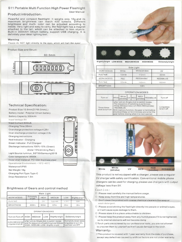 S11 LED Flashlight | PDF