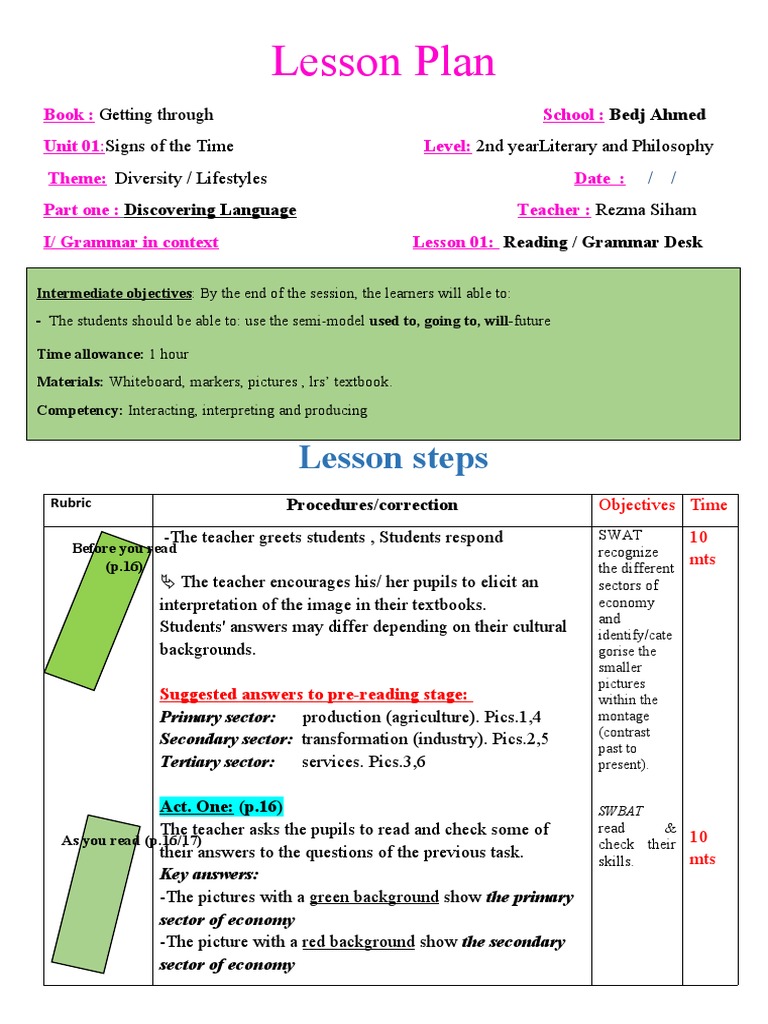 Signs of The Time 2ph Lesson 1 Mine | PDF | Teachers | Cognitive Science