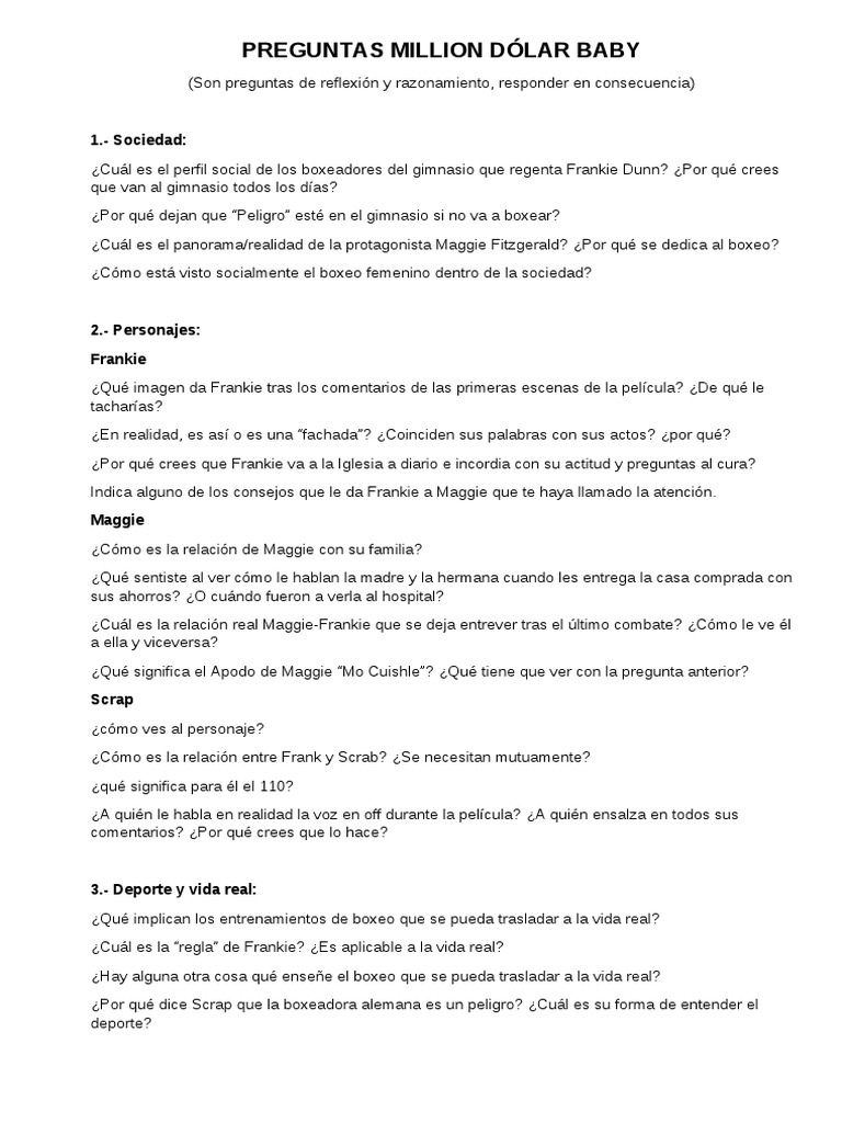 Million Dolar Baby | PDF