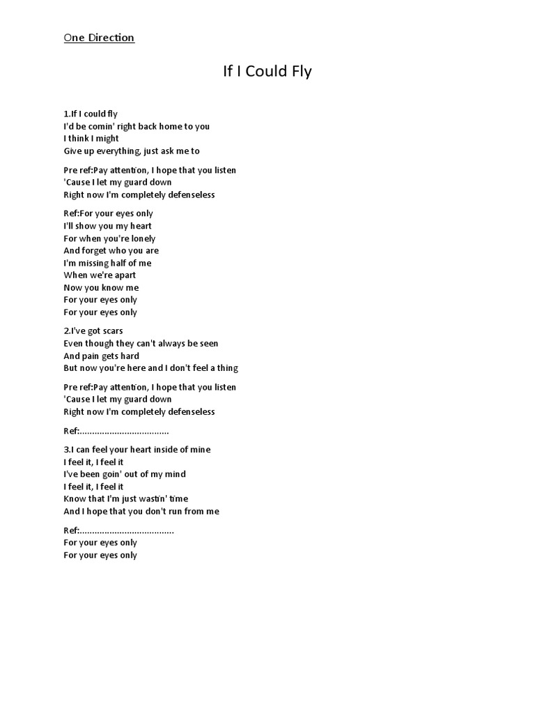 If I Could Fly: One Direction | PDF