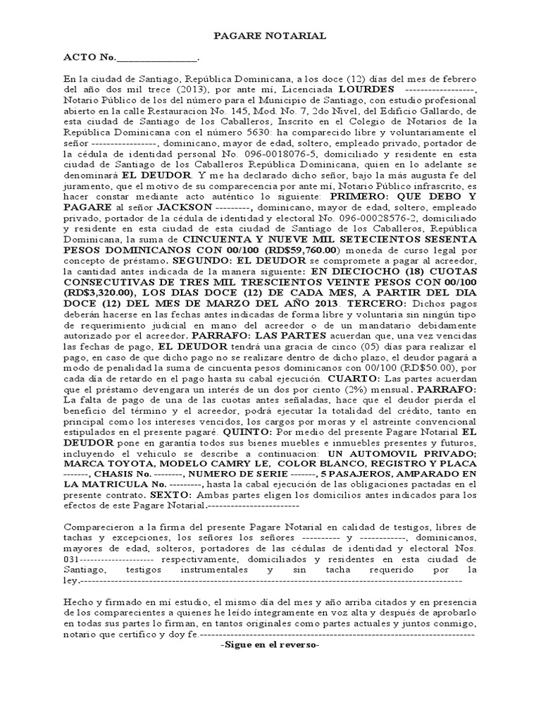 Pagare Notarial | PDF | Pagos