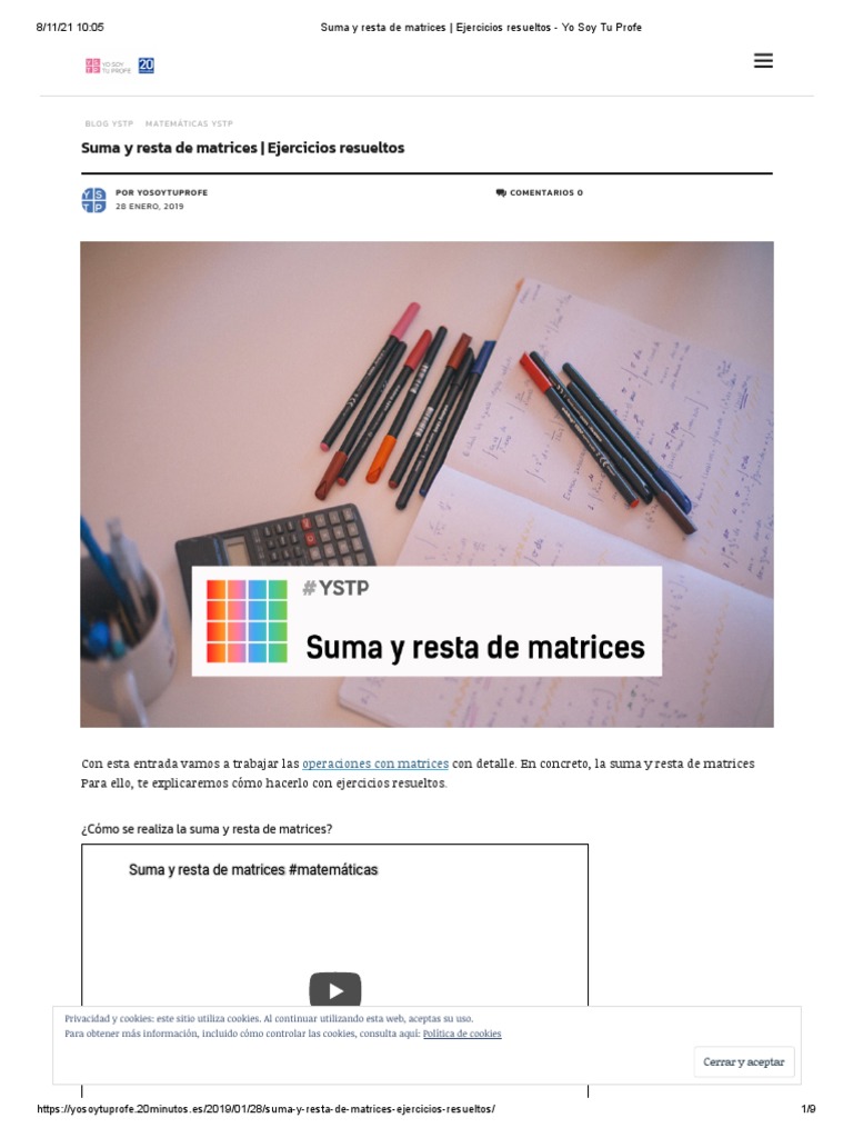 Suma y Resta de Matrices | PDF | Matriz (Matemáticas) | Cookie HTTP