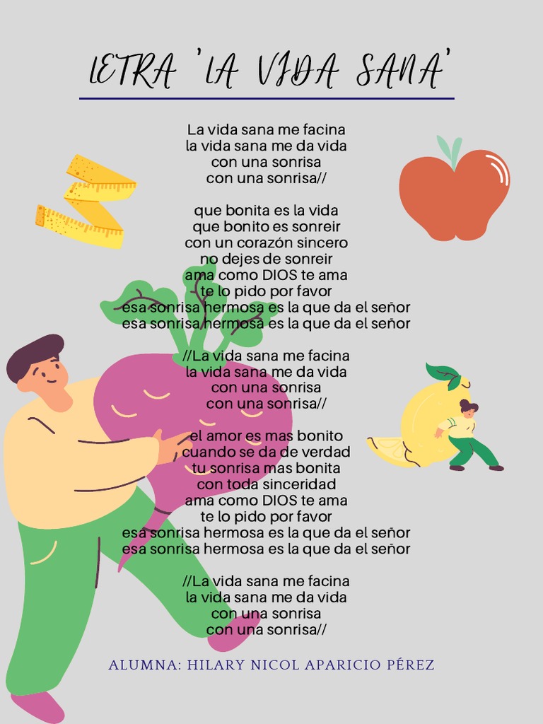 Letra 'La Vida Sana' | PDF