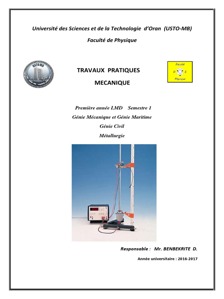 Polycopi TP Mec | PDF | Rotation | Mesure