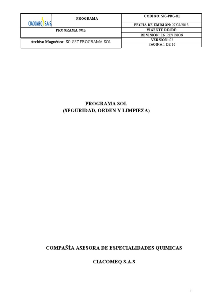 Sig-Prg-01 Programa Sol | PDF | Negocios