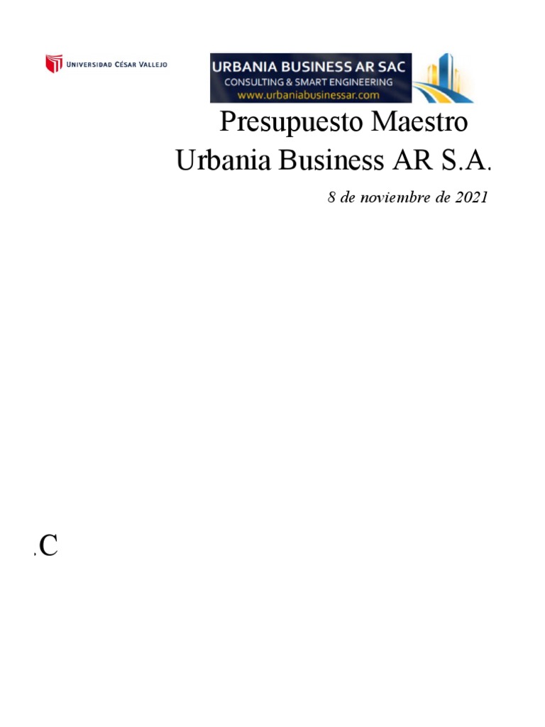 Caso Presupuesto Maestro | PDF | Presupuesto | Activo fijo