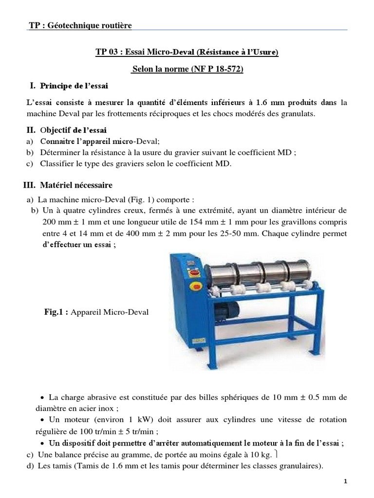 TP-03 Essai Micro-Deval | Download Free PDF | Grave (granulat) | Masse