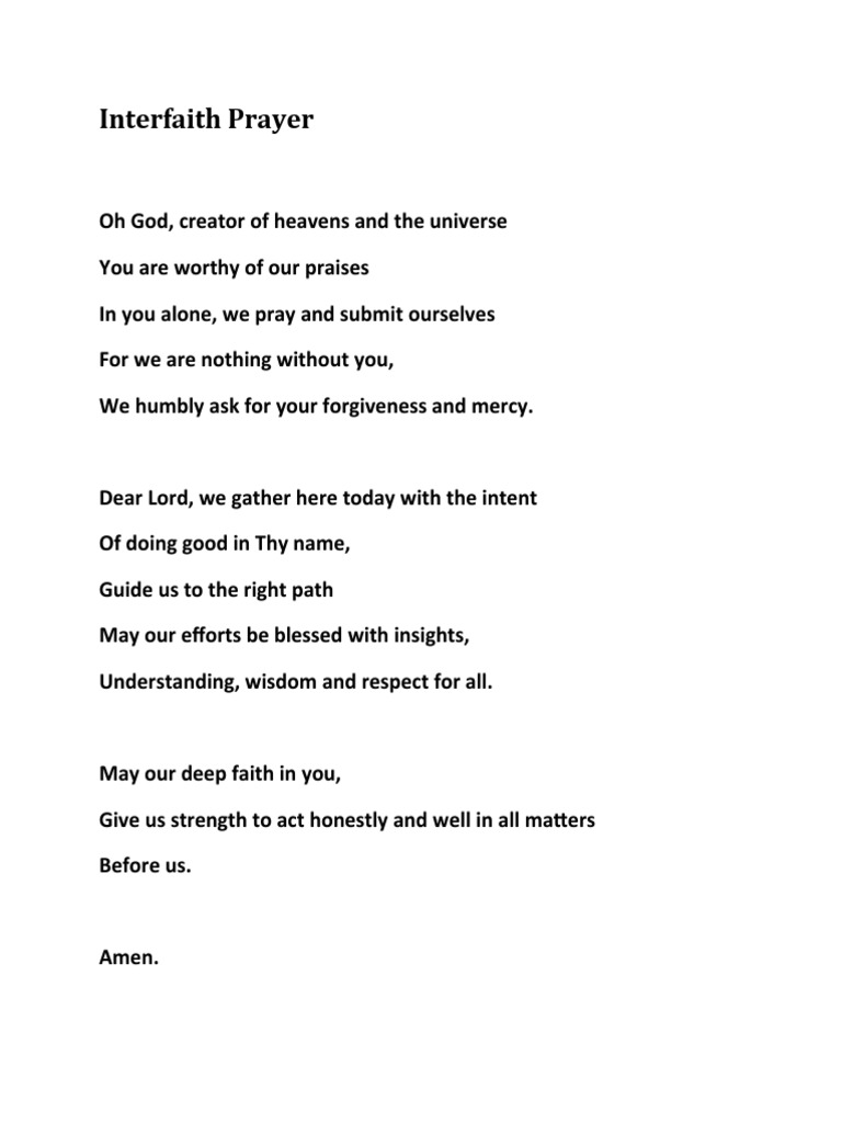 Interfaith Prayer | PDF