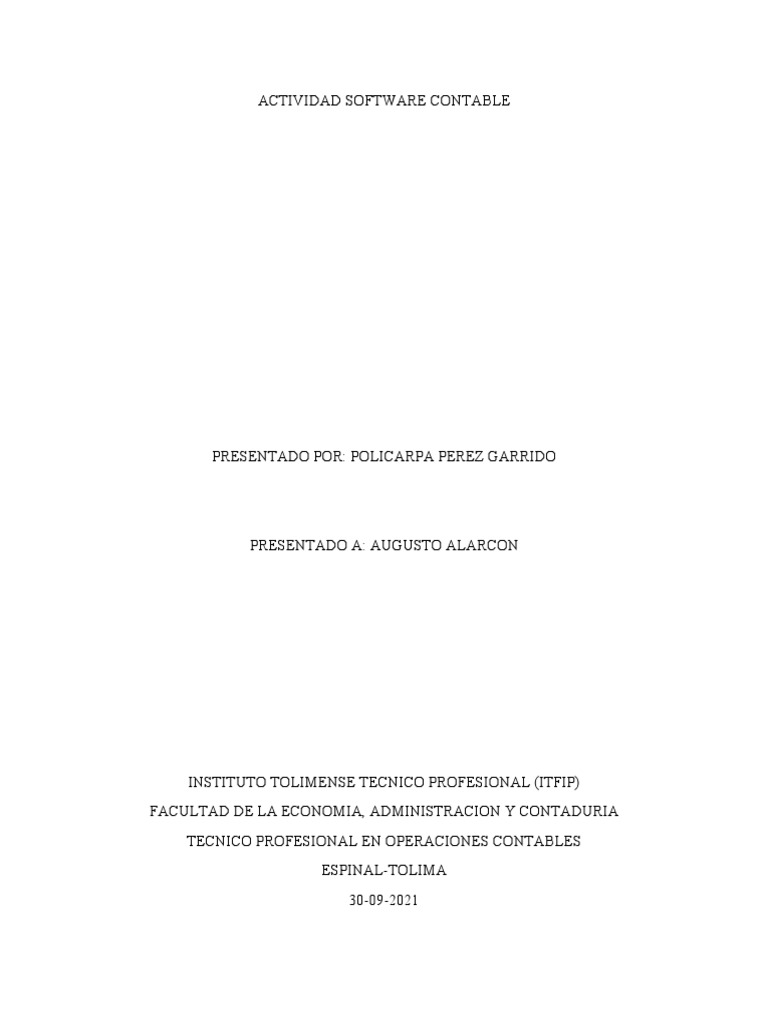 Actividad Software Contable | PDF | Contabilidad | Computación en la nube