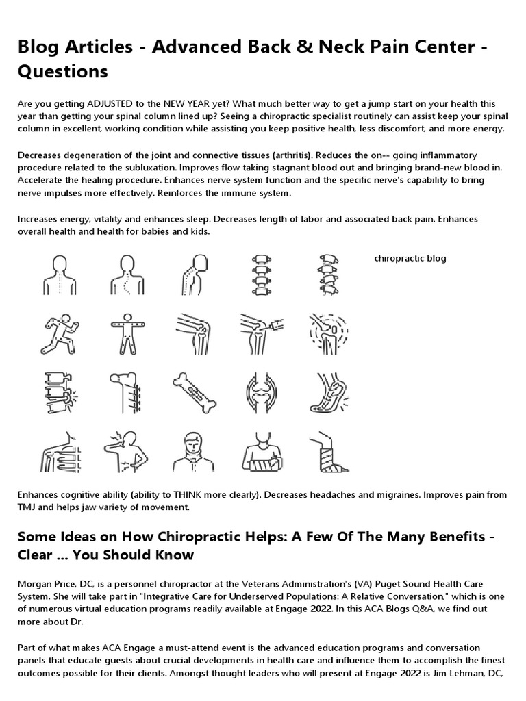 Blog Articles - Advanced Back & Neck Pain Center - Questions | PDF ...